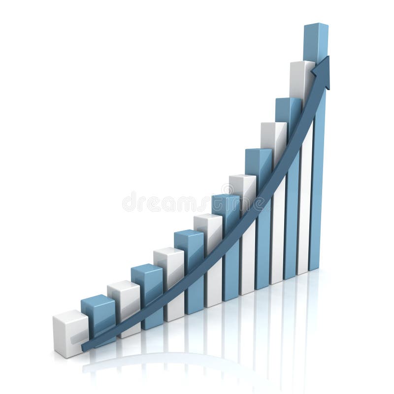 Success Business Growth Bar Graph with Arrow Stock Illustration ...