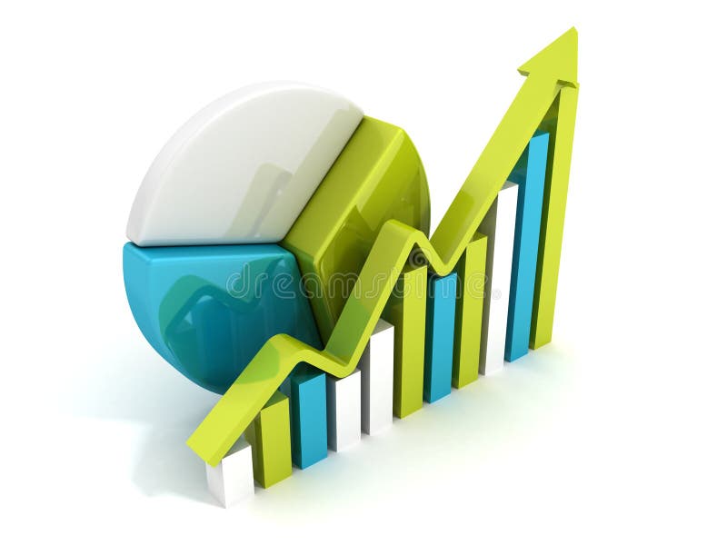 Success Business Chart Diagram with Growing Arrow Stock Illustration ...