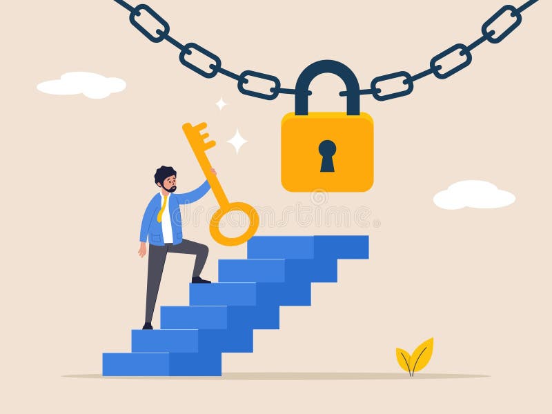 Success Business Concept. Golden Key To Unlock, Solve Business Problem ... Success Business Concept. Golden Key To Unlock, Solve Business Problem ...