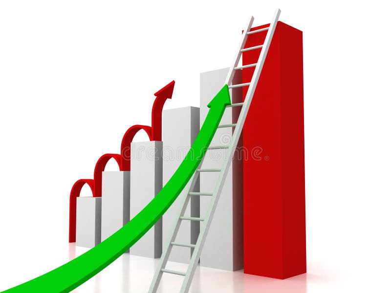 Success Business Growth Bar Graph with Arrow Stock Illustration ...