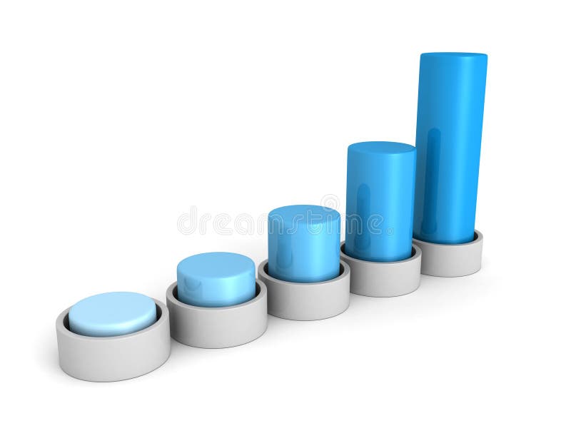 Success Business Growing Blue Bar Chart Graph Stock Illustration ...