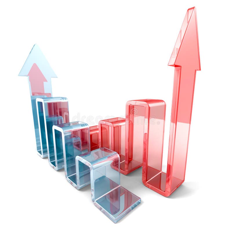 Success Business Growth Bar Graph with Arrow Stock Illustration ...