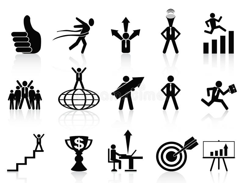 Success business icons set stock vector. Illustration of office - 25630753