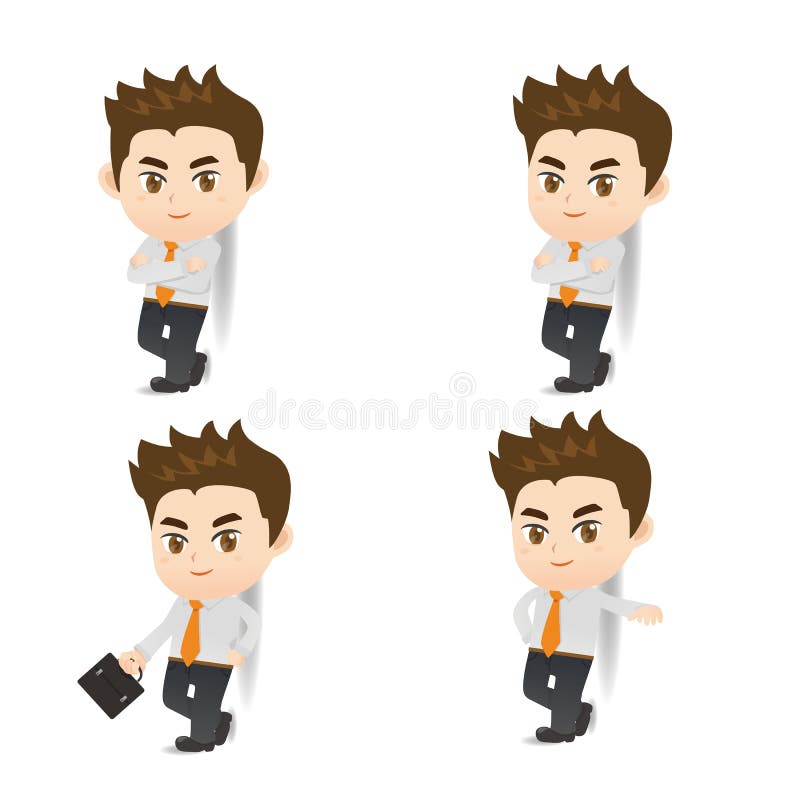 Success Business Man Lean Something Stock Vector - Illustration of ...