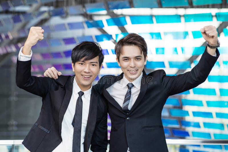 Success Business Man Standing with Partner Stock Photo - Image of ...