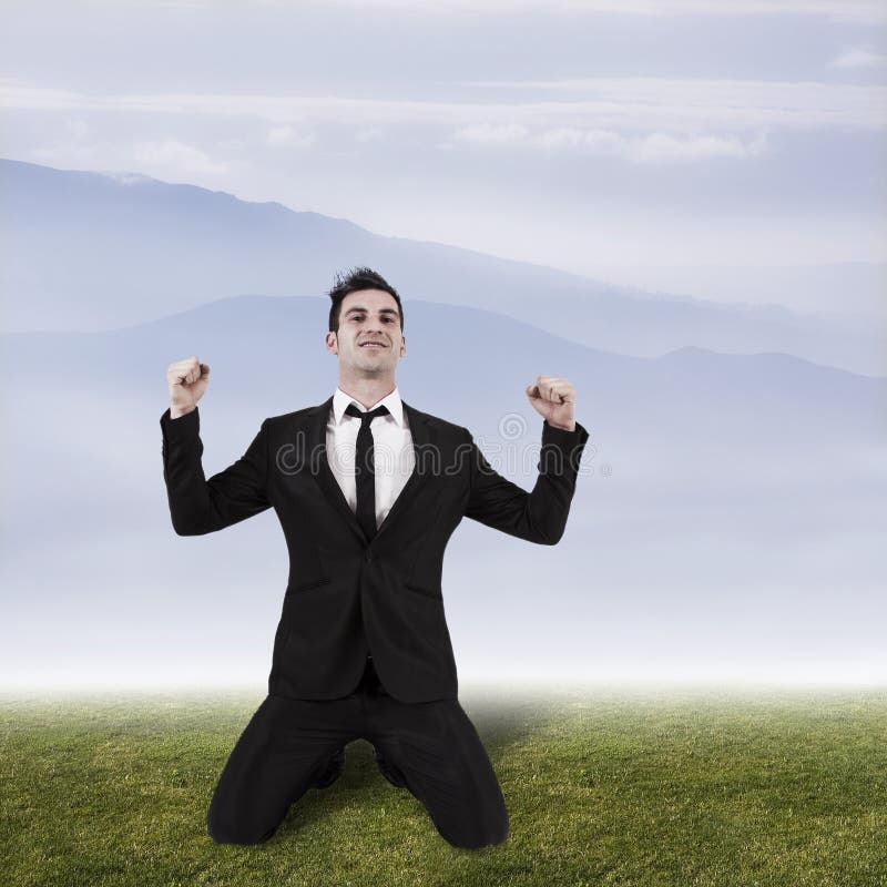 Success stock image. Image of businessman, jumping, formal - 61256993