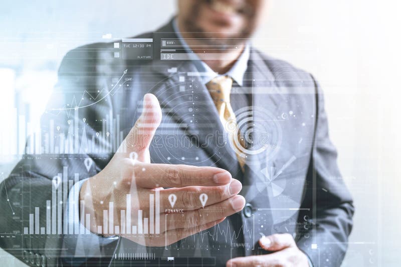 Success Businessman Open His Hand,front View,filter Effect,business ...