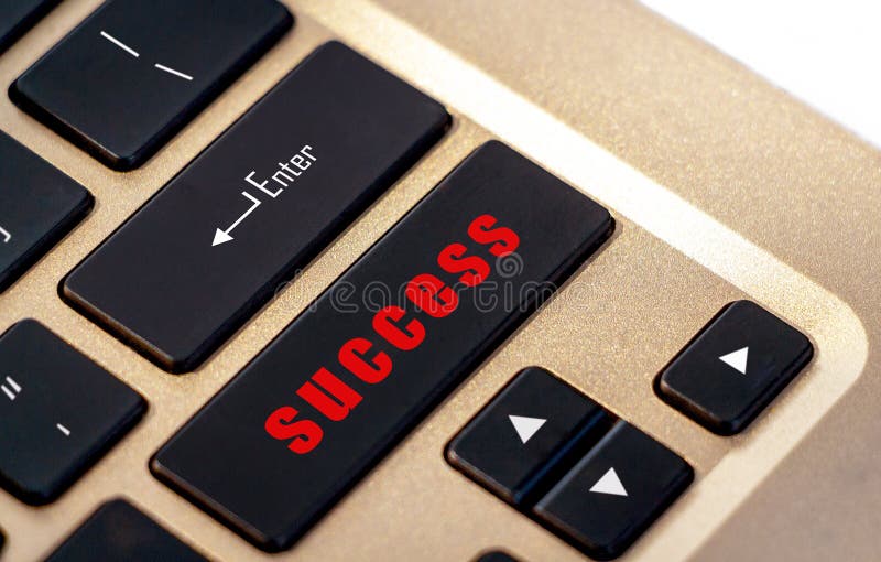 Success Button on Computer Keyboard Keys. Business and Technology ...