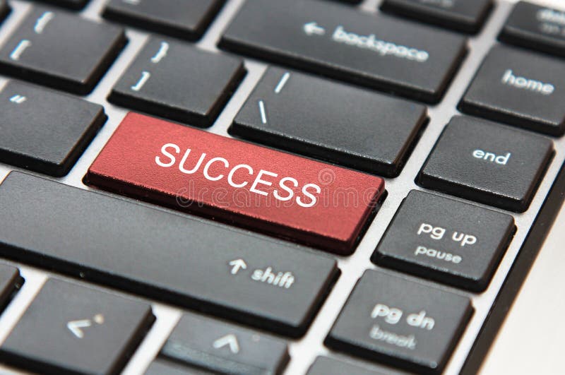 Golden keyboard of success stock photo. Image of successful - 4548038