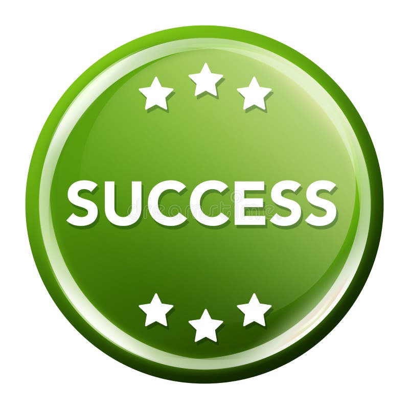 Success Button. Round Glossy Online Shopping Badge Stock Illustration ...