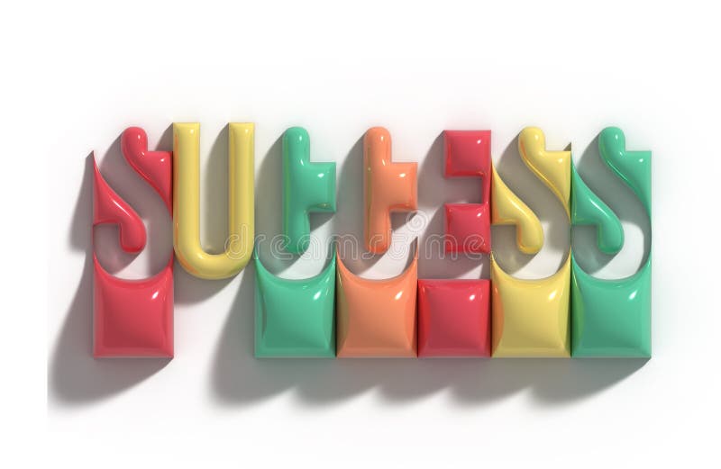 Success Calligraphic Banner 3d Lettering Font Design Stock Illustration ...