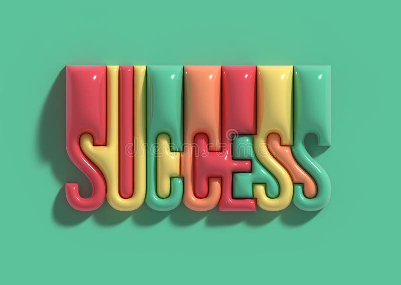 Success Calligraphic Banner 3d Lettering Font Design Stock Illustration ...
