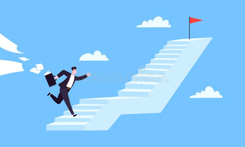 Success Career Ladder Steps Path Challenge with Business Goal ...