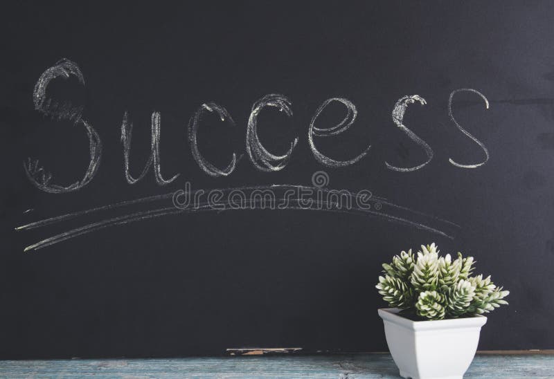 Success on chalkboard stock illustration. Illustration of board - 136895084