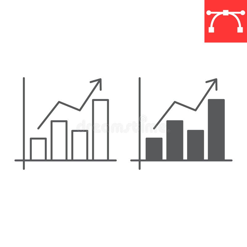 Success Chart Line and Glyph Icon Stock Vector - Illustration of ...