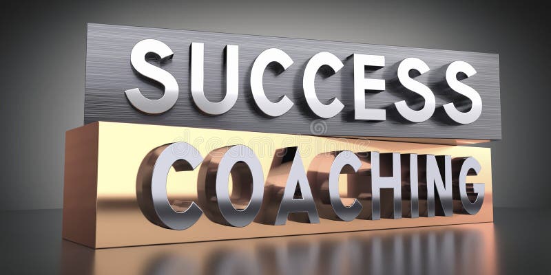 Success, Coaching - Words on Metal Blocks Stock Illustration ...