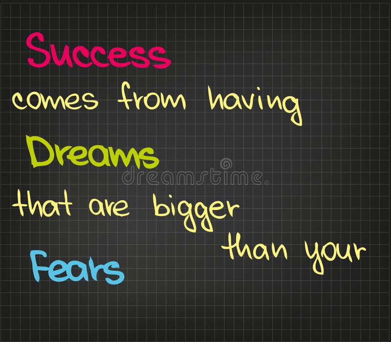 Success Comes from Having Dream Stock Illustration - Illustration of ...