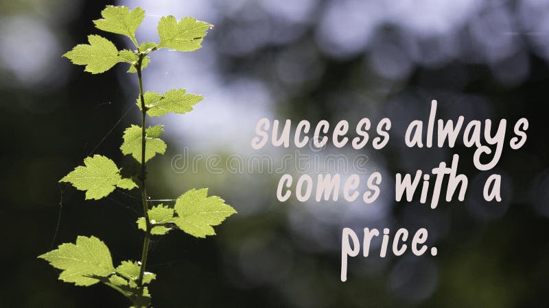 Success always Comes with a Price. Success Slogans Stock Image - Image ...
