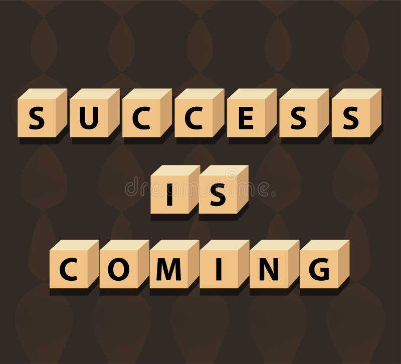 Success is Coming: Cube Words, Positivity, Vector Illustration Design ...