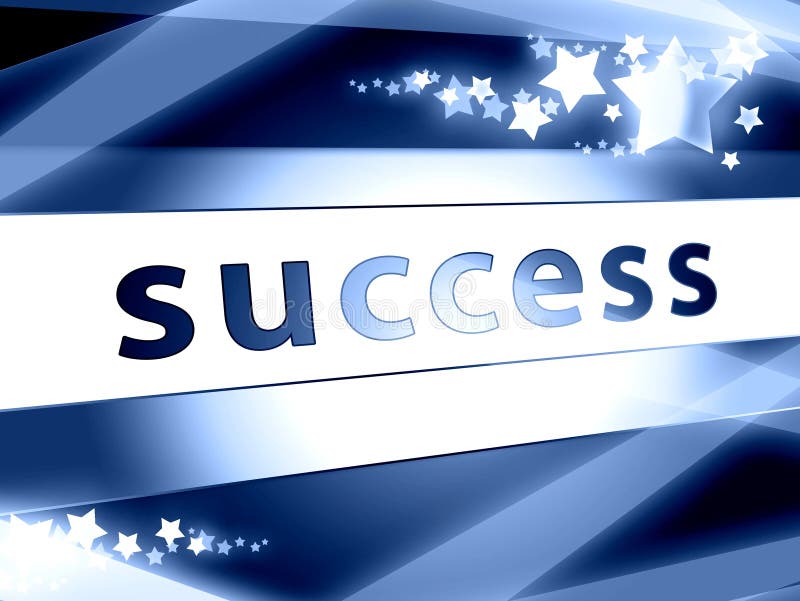 Success Concept Blue with Stars Stock Illustration - Illustration of ...