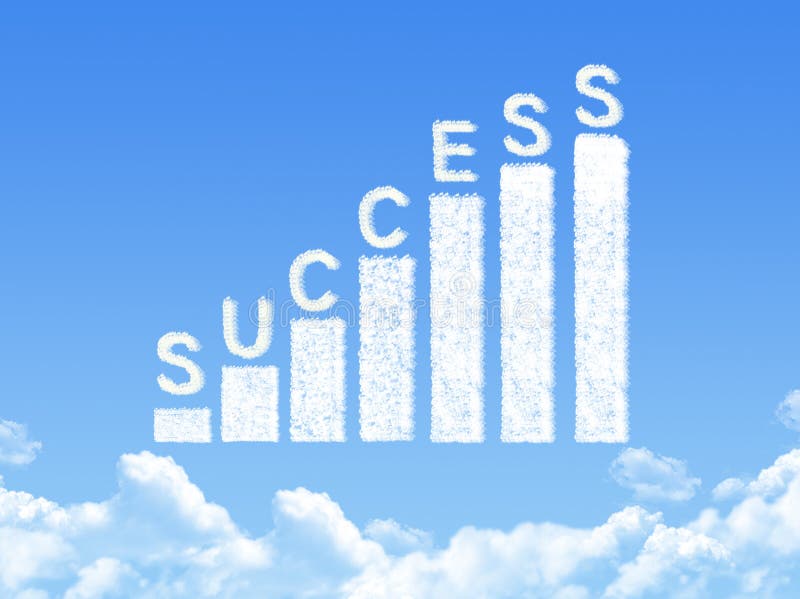 Success Concept Cloud Shape Stock Illustration - Illustration of blue ...