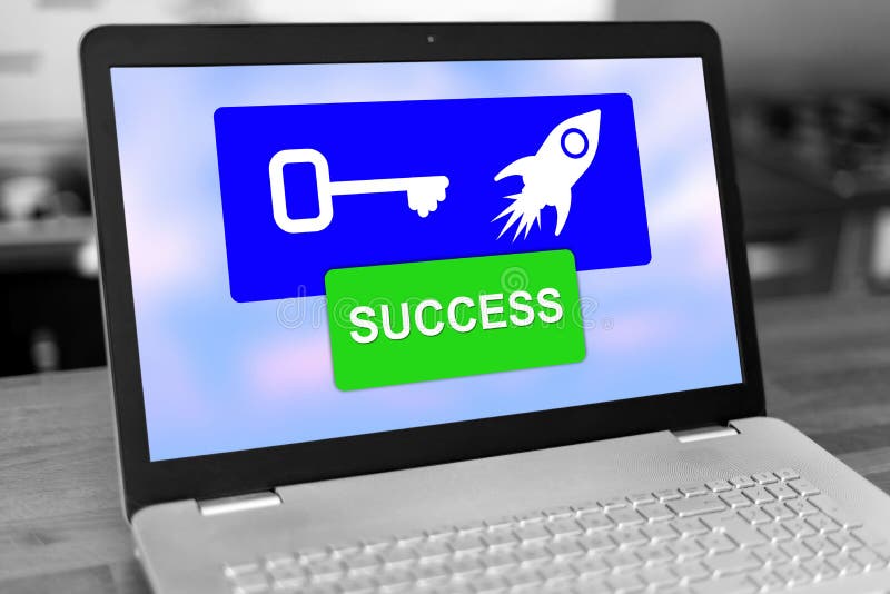 Success Concept on a Laptop Stock Image - Image of successful, success ...