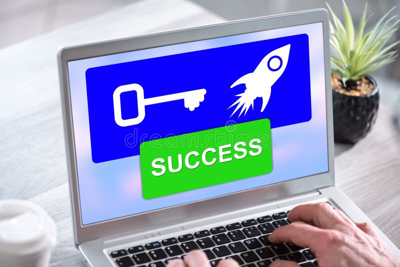 Success Concept on a Laptop Screen Stock Photo - Image of business ...