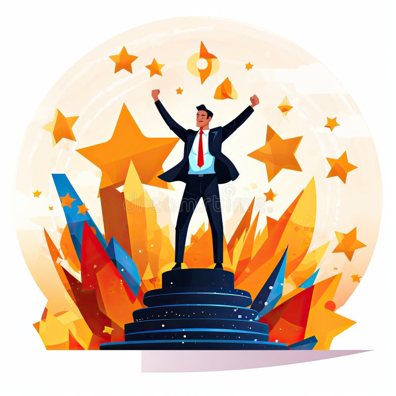 Success Concept. Men Celebrating Victory with Gold Cup in Hands Victory ...