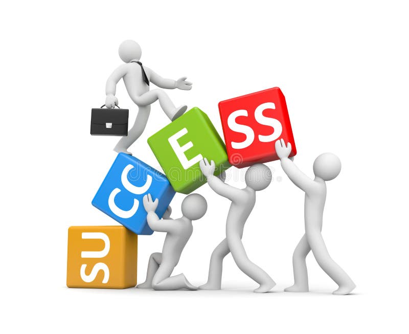 Career. Ladder to success stock illustration. Illustration of action ...