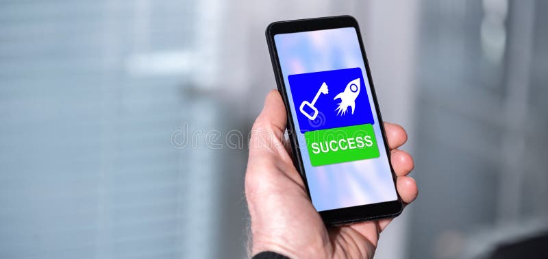 Success Concept on a Smartphone Stock Image - Image of word ...