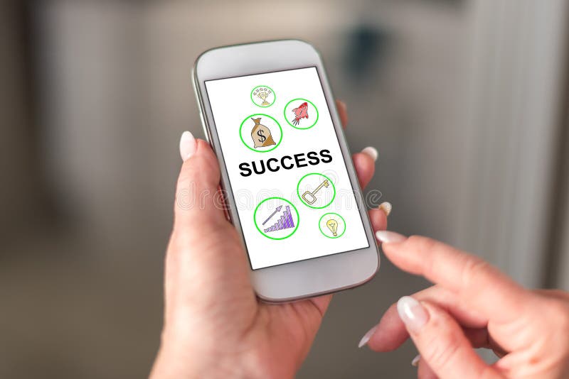 Success Concept on a Smartphone Stock Photo - Image of financial, phone ...