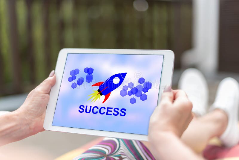 Success Concept on a Tablet Stock Photo - Image of development, hand ...