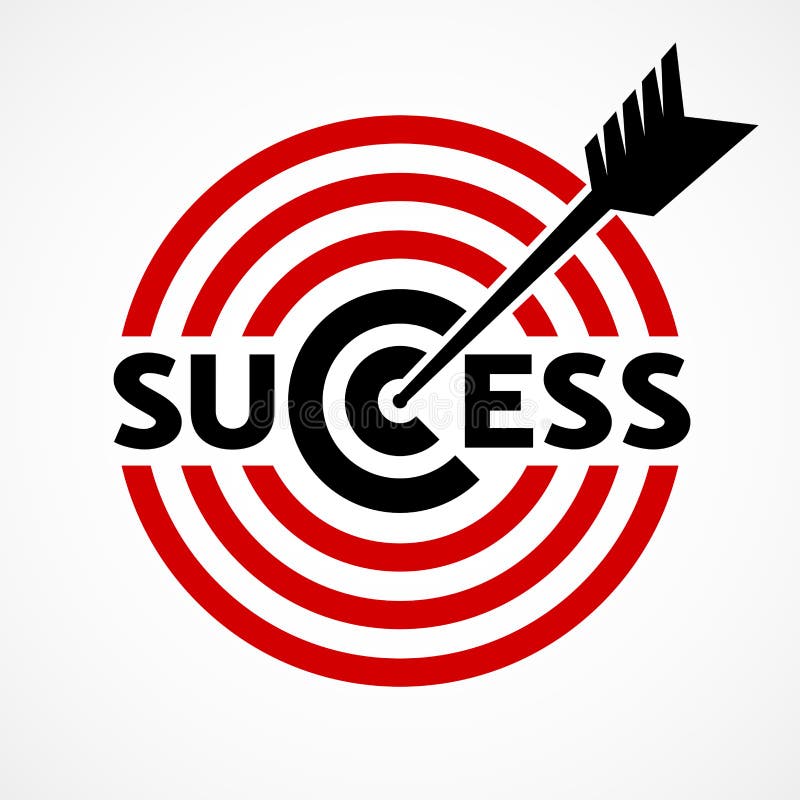 Success Concept with Target and Arrow Stock Vector - Illustration of ...