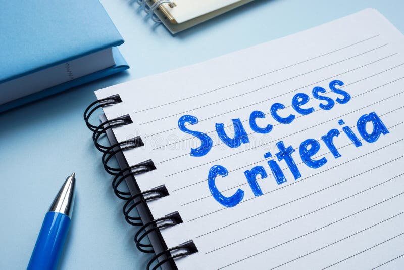 Success Criteria Written in Notebook. Goal Setting. Stock Image - Image ...