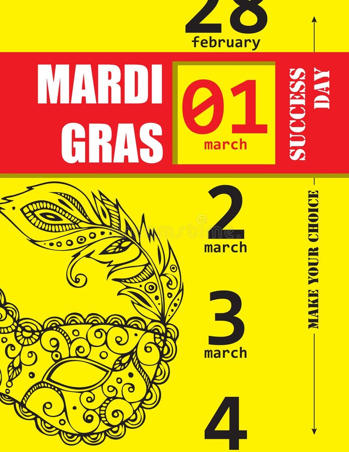 Success day Mardi Gras stock vector. Illustration of symbol - 242510693
