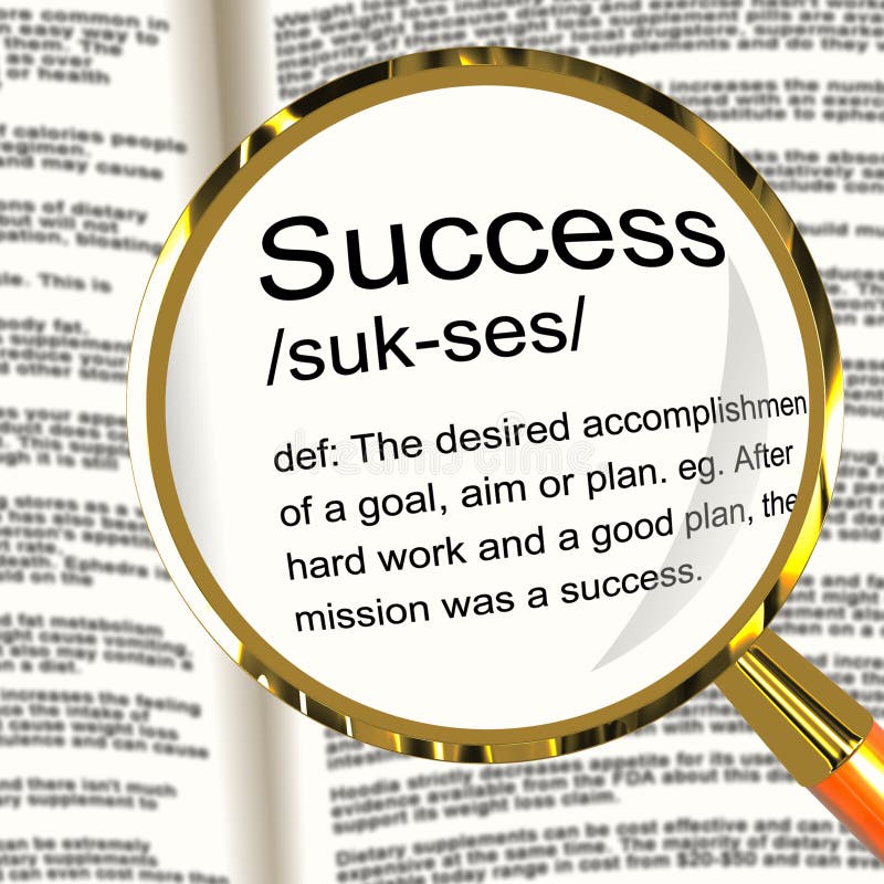 Success Definition Magnifier Showing Achievements Stock Image - Image ...