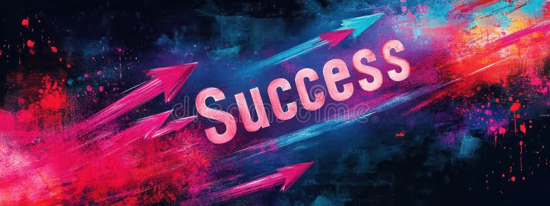 Success is Depicted through Vibrant Arrows and Dynamic Colors ...