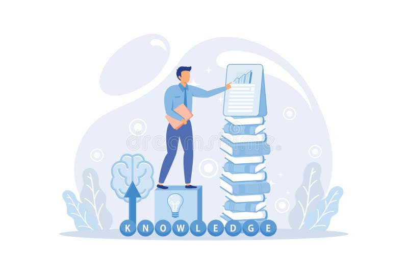 Education or Knowledge To Growth Career Path, Businessman Fly ...