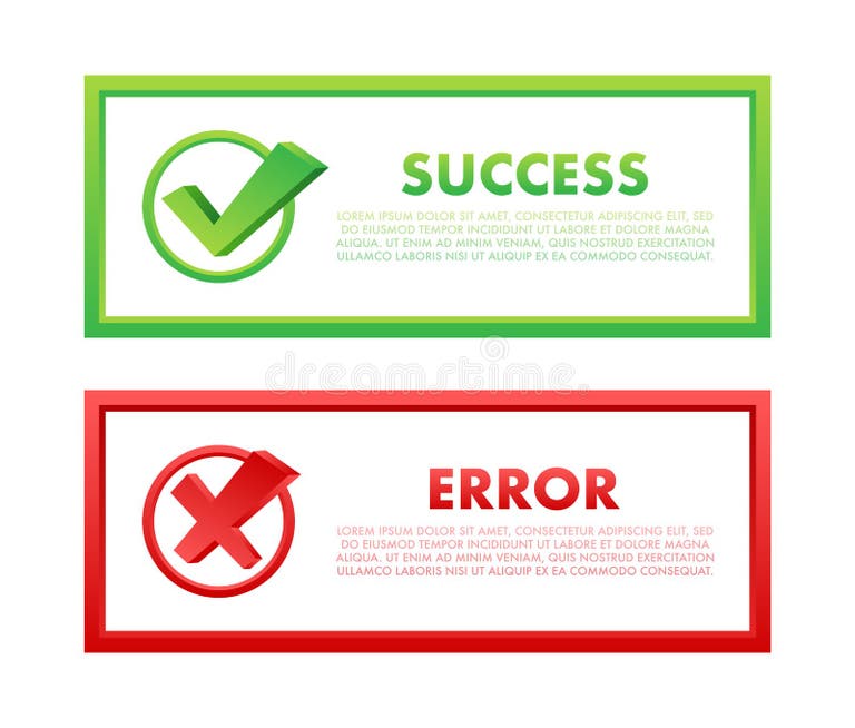 Success and Error Message. Approved and Rejected UX Web Elements ...