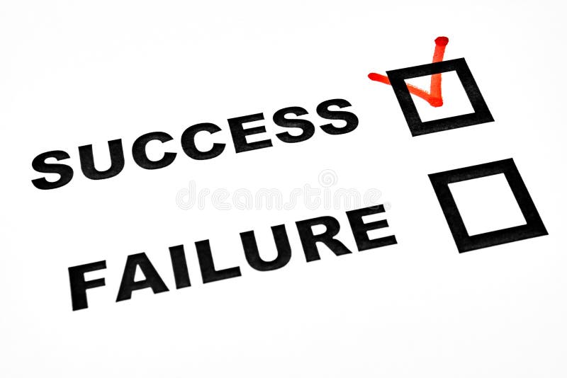 Success Failure Check Boxes on White Sheet Tick on Success Stock Photo ...