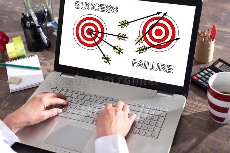 Success and Failure Concept on a Laptop Screen Stock Image - Image of ...