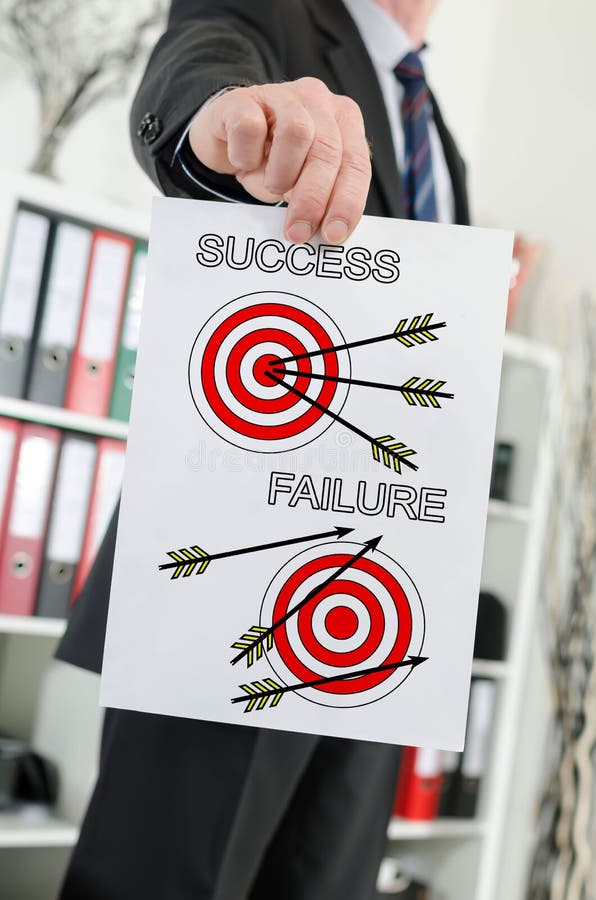 Success And Failure Concept Drawn By A Man On A Ladder Stock Photo ...