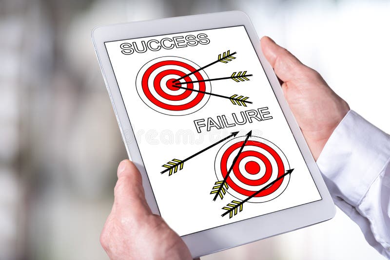 Success and Failure Concept on a Laptop Screen Stock Image - Image of ...