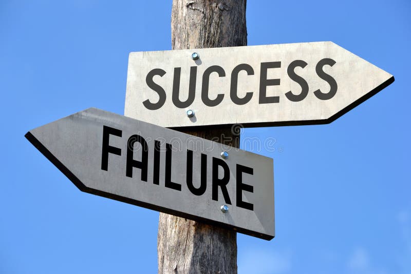 Success and Failure - Wooden Signpost Stock Image - Image of advice ...