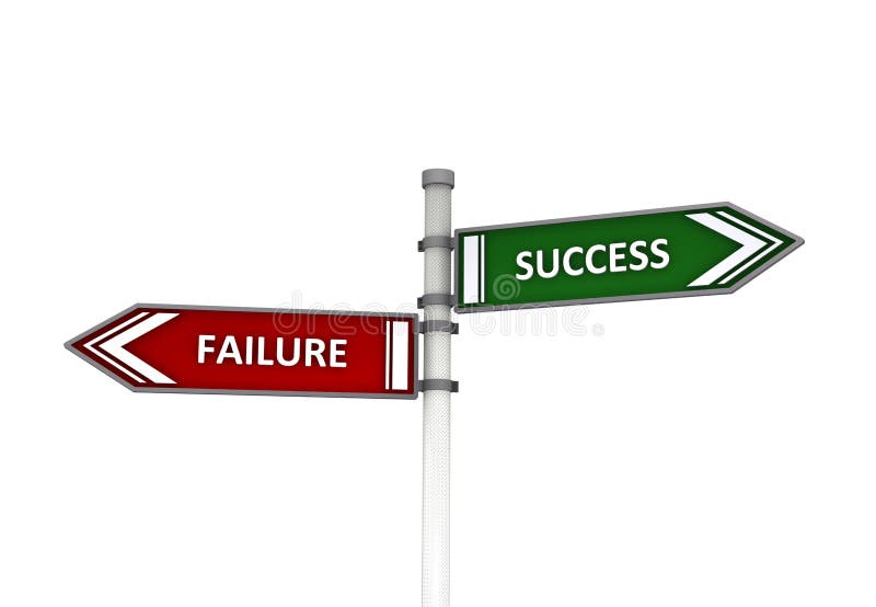 Success or Failure Signpost Stock Illustration - Illustration of green ...