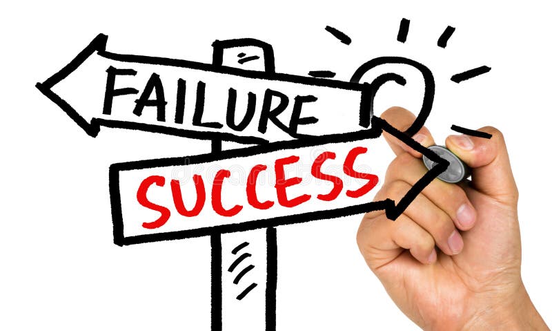 Success or Failure Signpost Hand Drawing on Whiteboard Stock Image ...