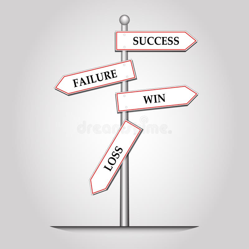 Road Sign Success Failure Stock Illustrations – 581 Road Sign Success ...