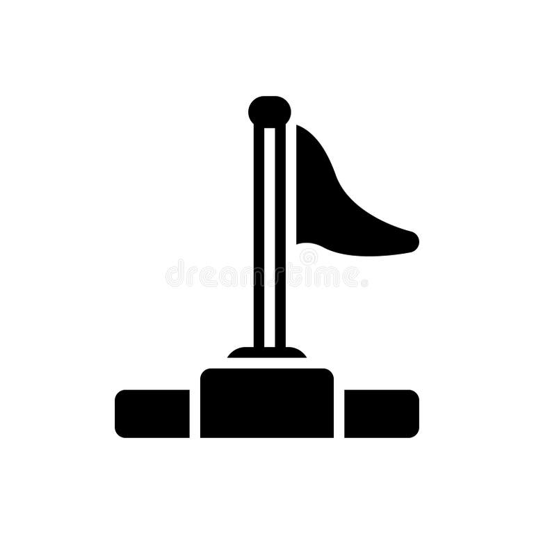 Black Solid Icon for Success Flag, Accomplishment and Achievement Stock ...