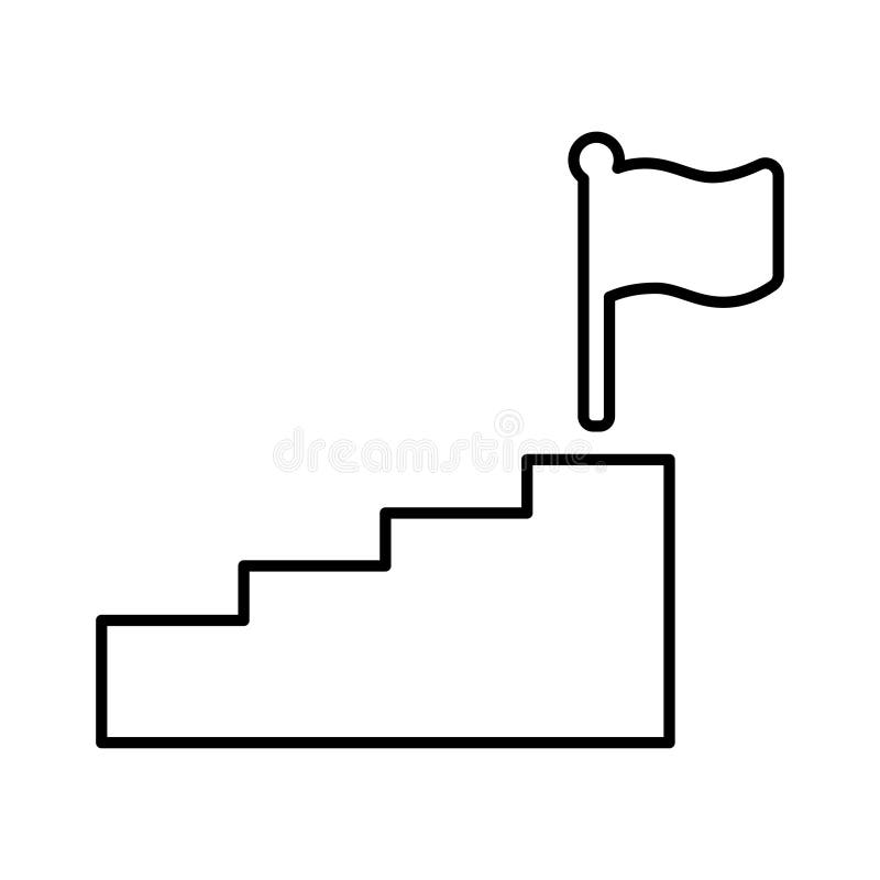 Success Flag Icon in Line Style Stock Vector - Illustration of sign ...