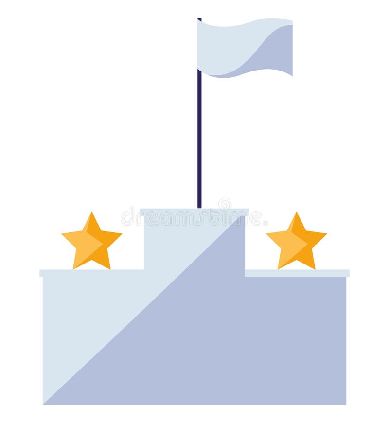 Success flag in podium stock illustration. Illustration of challenge ...